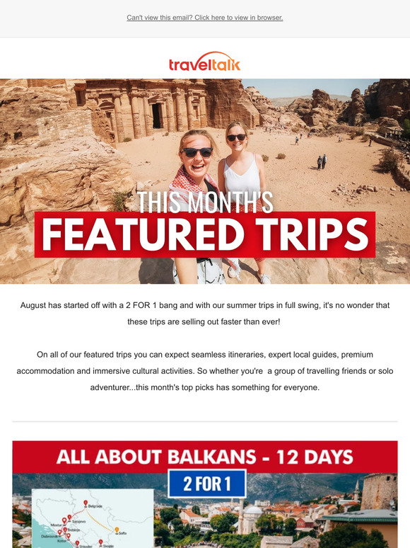 Travel Talk Tours: This month's FEATURED TRIPS 😯 | Milled