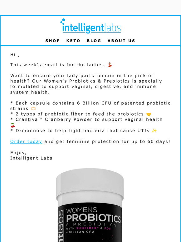 Intelligent Labs: Probiotics that support feminine health ️ | Milled