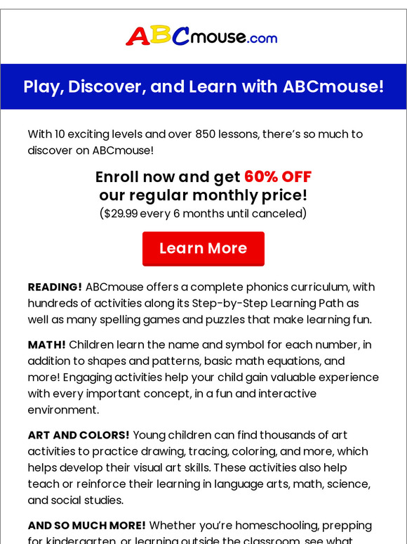 ABCmouse.com: Play, Discover, and Learn with ABCmouse! | Milled