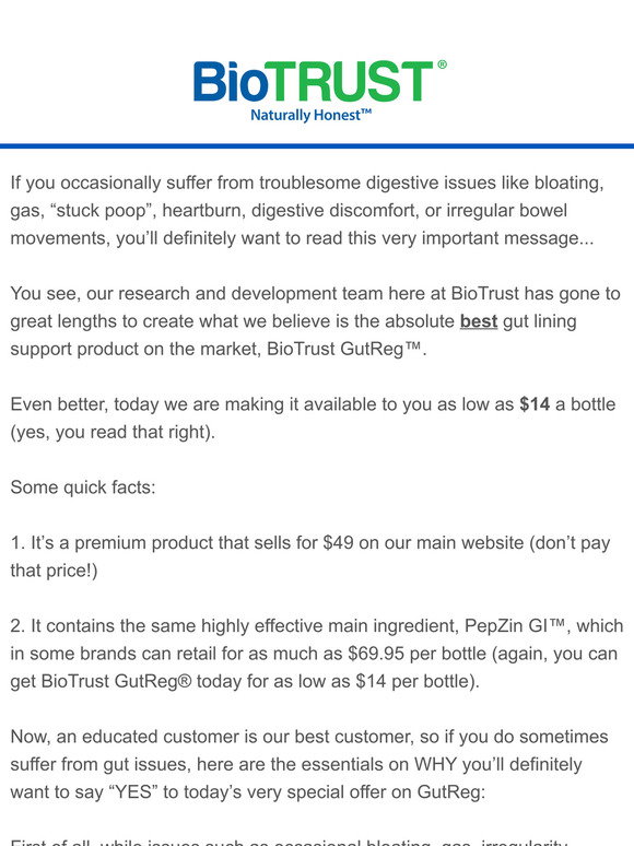 BioTrust: Take 500mg of THIS for a Leaky Gut (and you’re set) | Milled