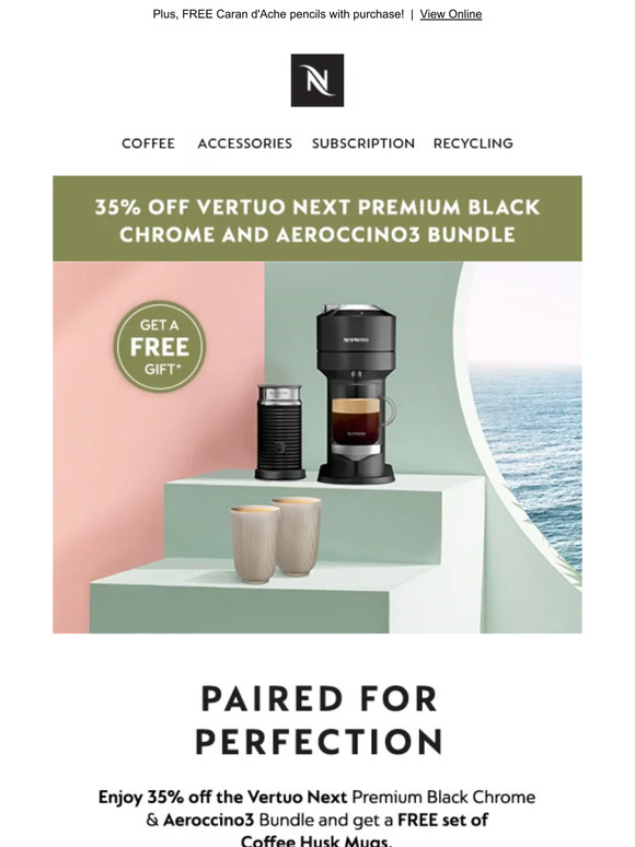 Nespresso: 35% off Vertuo Next Bundle + FREE Coffee Husk Mugs | Milled