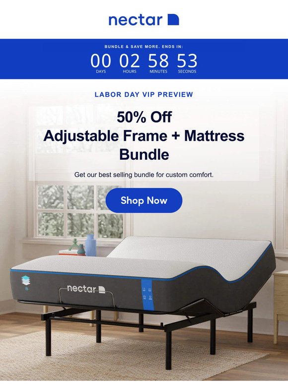 Nectar Sleep: Ends Tonight: 50% OFF Adjustable Bundle 🛏️ | Milled