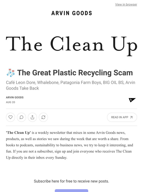Arvin Goods: 🧦 The Great Plastic Recycling Scam | Milled