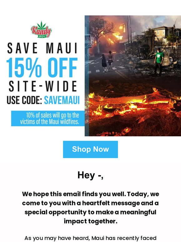 Kandy Boy: Join Us in Supporting Maui Fire Victims - Special Sale ...