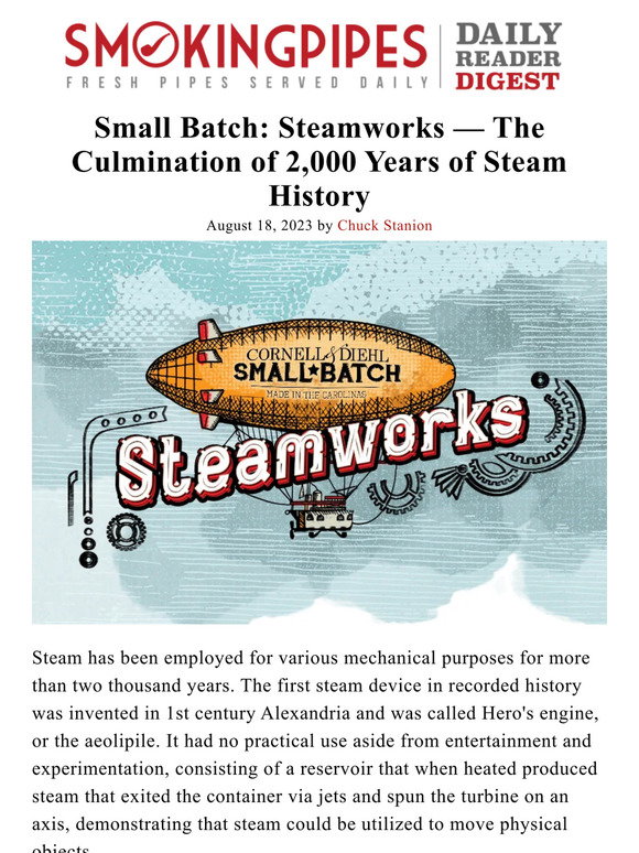 Smokingpipes: Small Batch: Steamworks — The Culmination of 2,000 Years ...