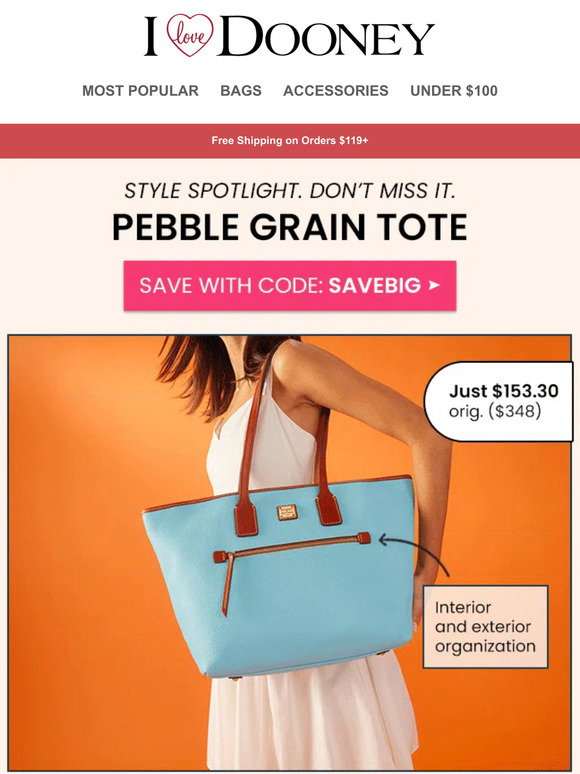 Dooney & Bourke: Style in The Spotlight: A Pebble Grain Tote Bag At ...