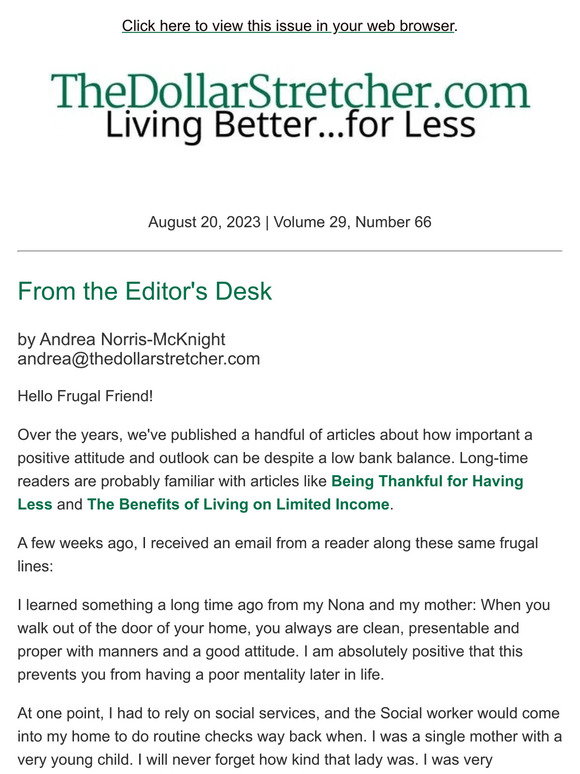 Dollar Stretcher: Am I Poor? Words of Wisdom About Poverty From a 105 ...