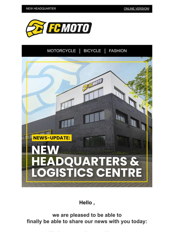 Fc-Moto.De: 💛 News: New headquarters and logistics center! | Milled