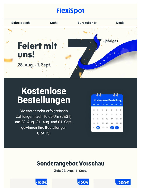 Flexispot: Feier mit uns den siebten Geburtstag von FlexiSpot!🎉 Verpass ...