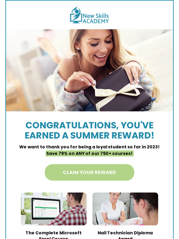 New Skills Academy: Congratulations, you've earned a Summer reward ...