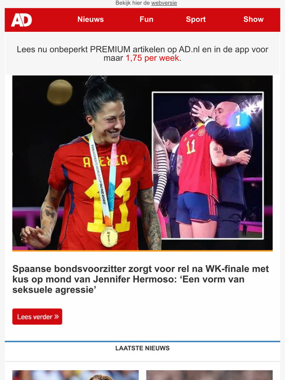 Adhouse Spaanse Bondsvoorzitter Zorgt Voor Rel Met Kus Op Mond Van Wereldkampioene Jennifer