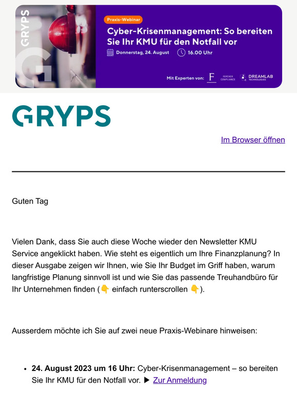 Gryps: Mit dem perfekten Budgetplan zum Erfolg 🤑 | Milled