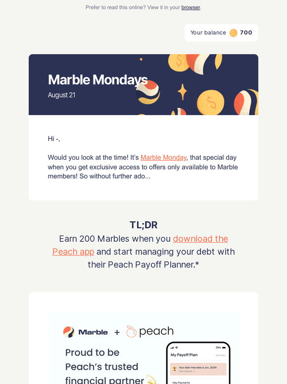 Marble: Marble Monday: Get a debt payoff plan (free!) and earn 200 ...