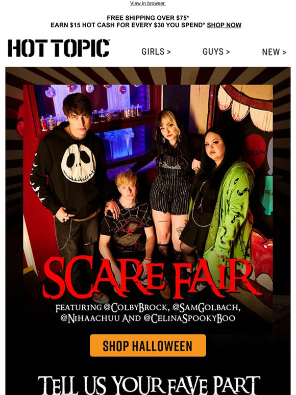 Hot Topic: Welcome to the Scare Fair 😈🎪 Our haunted carnival of merch ...