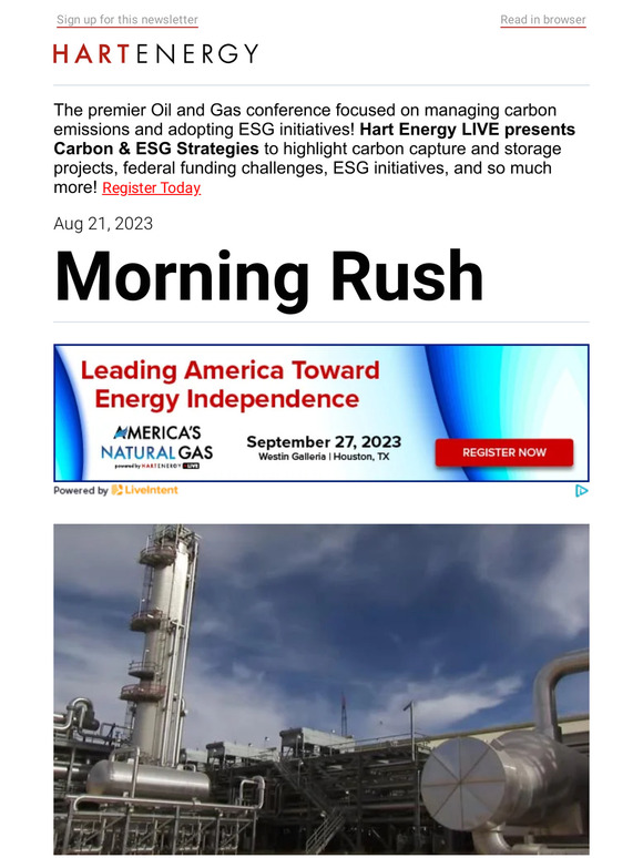 Hart Energy: Morning Rush: Occidental Leaps into DAC, but Will Costs Drag it Down?; Haynesville ...