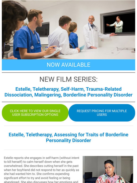 Symptom Media: New Film Series - Teletherapy, Self-Harm, Trauma-Related ...