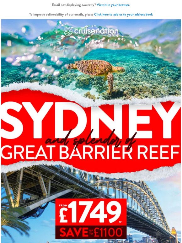Cruise Nation: Sydney & Splendour of the Great Barrier Reef FR £1749 ...