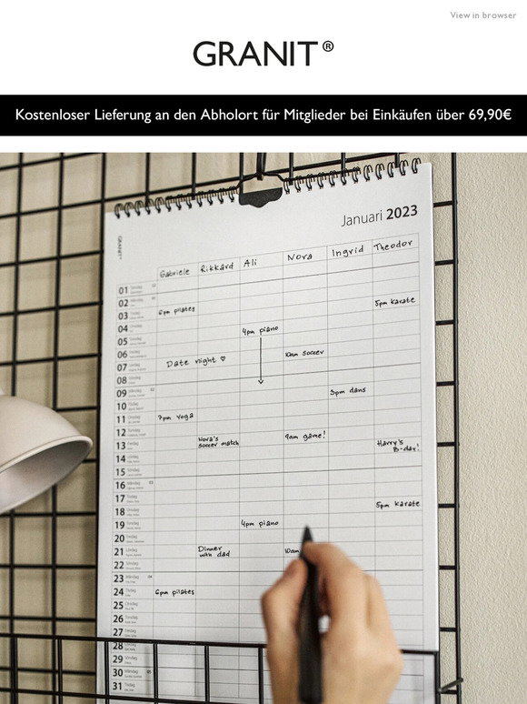 Granit: Finde den richtigen Kalender! | Milled