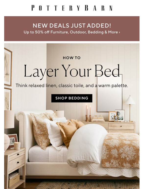 Pottery Barn: How to layer your bed | Milled