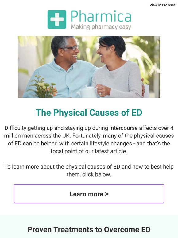 Pharmica: Physical Causes of ED, Explained | Milled