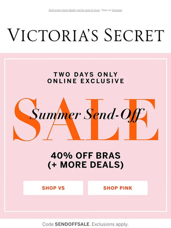 Victoria's Secret: Two Days Only: 40% Off Bras | Milled