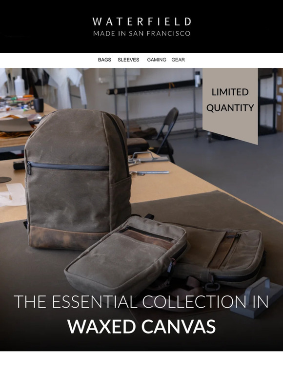 WaterField Designs: LIMITED QTY - Essential Bags in Waxed Canvas | Milled