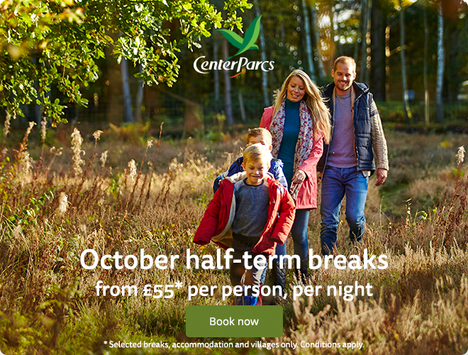 Center Parcs: October half-term breaks from £55* per person, per night ...