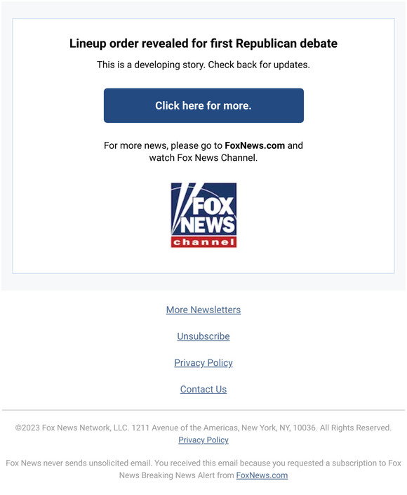 Fox News: Lineup order revealed for first Republican debate | Milled