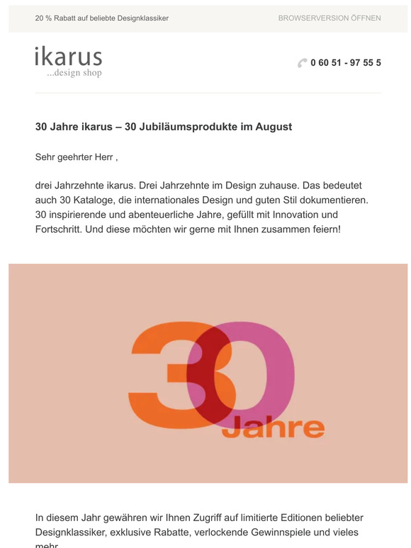 ikarus DE: 🎈 30 Jahre ikarus – exklusive Angebote im August | Milled
