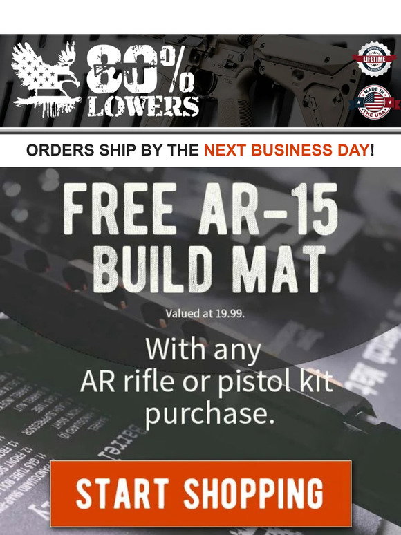 80% Lowers: 🔑 UNLOCKED! Get a FREE AR-15 Build Mat! | Milled