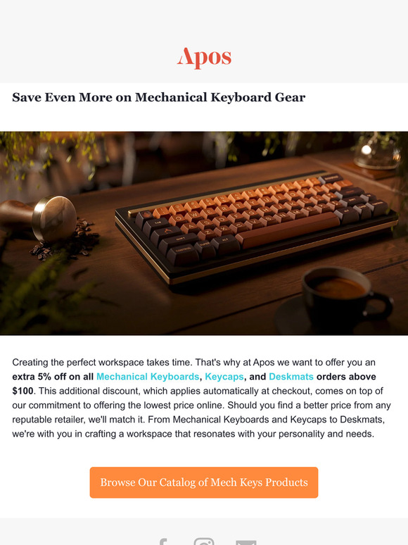 Apos Audio: Save Even More on Mechanical Keyboard Gear | Milled