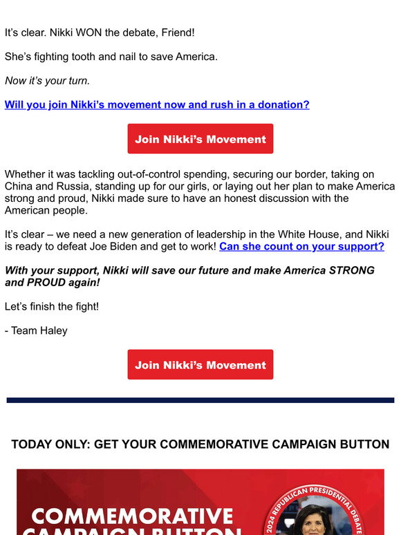 Nikki Haley: There’s a clear winner, Friend. | Milled
