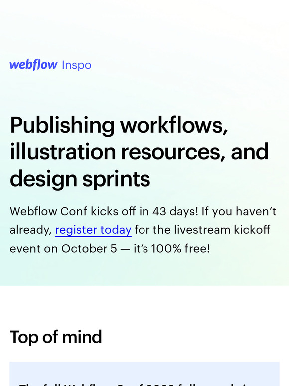 Webflow: Publishing workflows, illustration resources, and design sprints 🏃‍♀️ | Milled