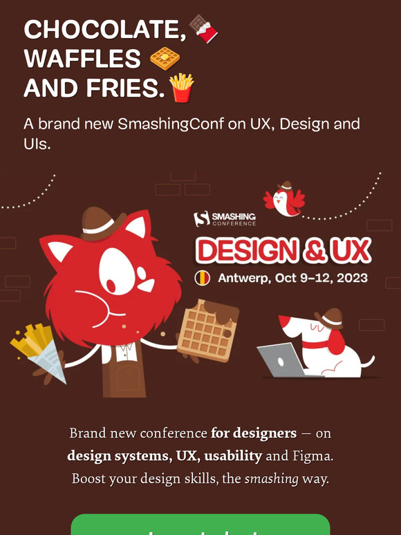 Smashing Magazine: 🍫 Meet SmashingConf Design & UX (Antwerp, Oct 9–11 ...