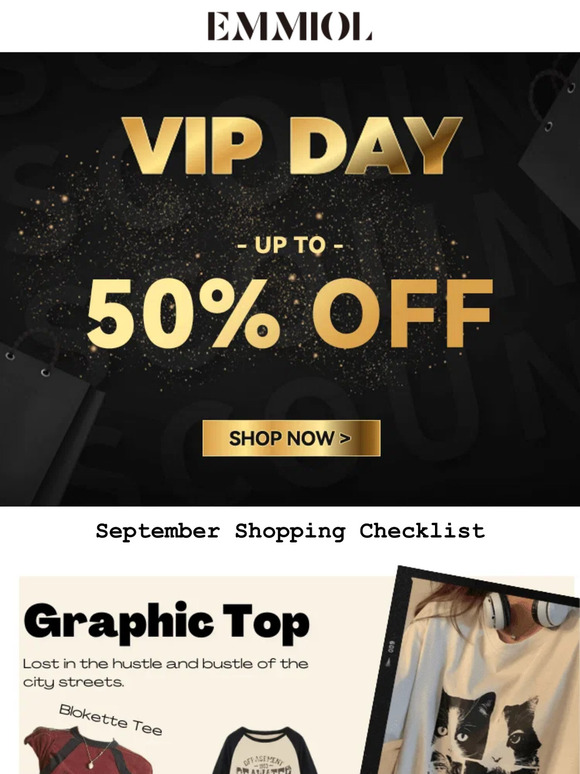 Emmiol: A+ VIP deals - Your September Checklist is Waiting | Milled