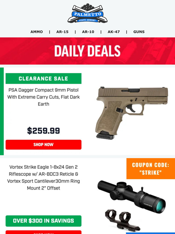 Palmetto State Armory: Dagger Clearance Deal | PSA Dagger 9mm Compact ...