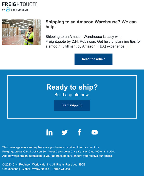FreightQuote: Shipping to an Amazon Warehouse? We can help. | Milled