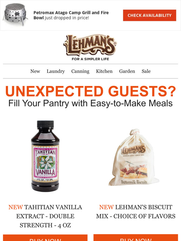 Lehman's: Unexpected Guests? Fill Your Pantry with Easy-to-Make Meals 🍝 ...
