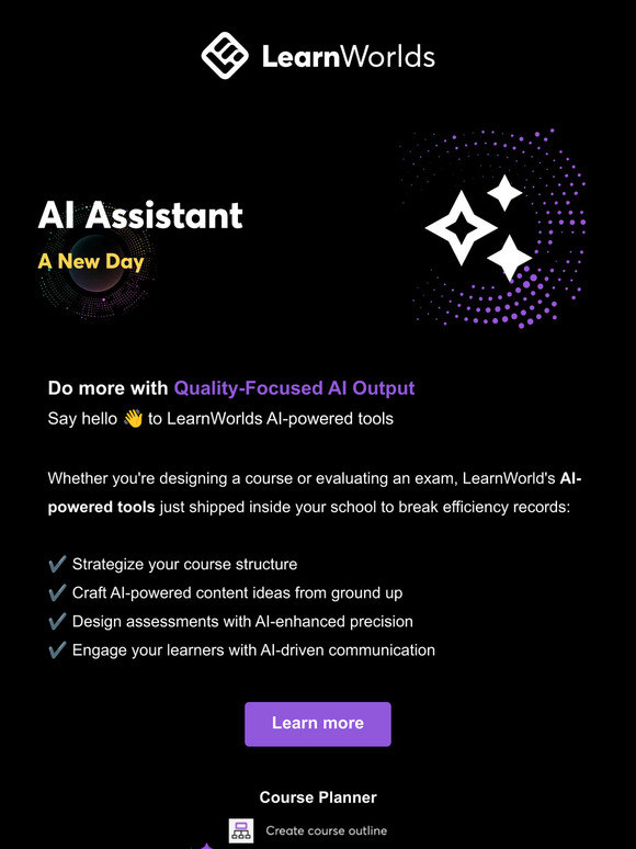 LearnWorlds: Introducing the LearnWorlds' AI Assistant — Welcome to the Future | Milled