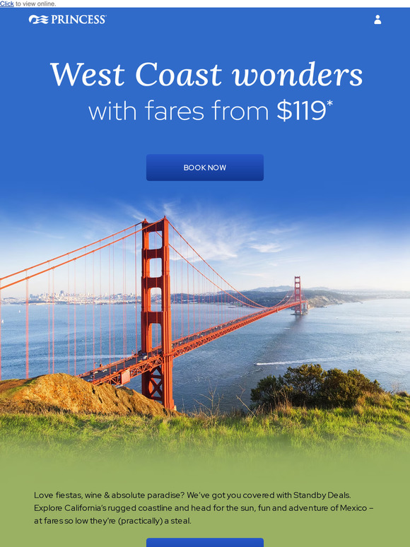 Princess Cruises: West Coast Standby Deals start at $119! | Milled