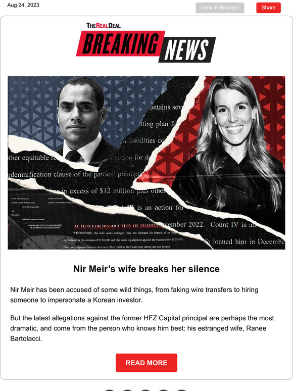 The Real Deal: BREAKING: Nir Meir’s wife breaks her silence | Milled