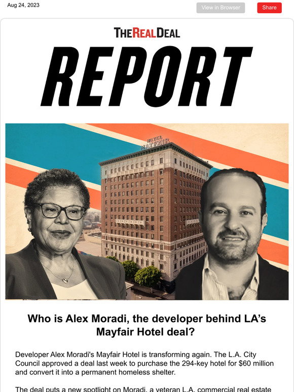 The Real Deal: REPORT: Alex Moradi just scored a major hotel deal. Who ...