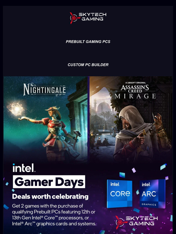 Skytech Gaming: Upgrade your rig for Intel Gamer Days and get two games ...