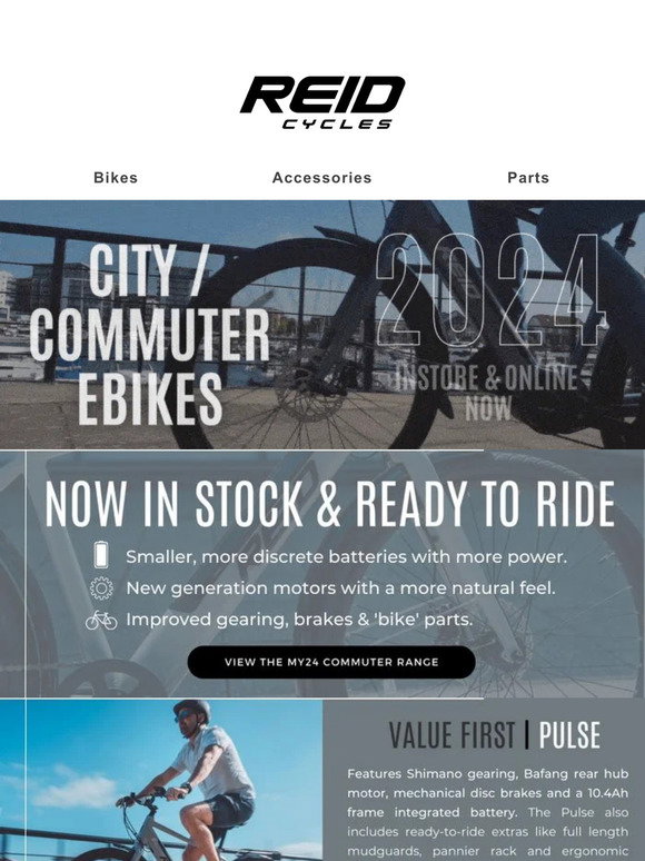 Reid Cycles: ⚡2024 EBIKES⚡ Commuter Range JUST LANDED! | Milled