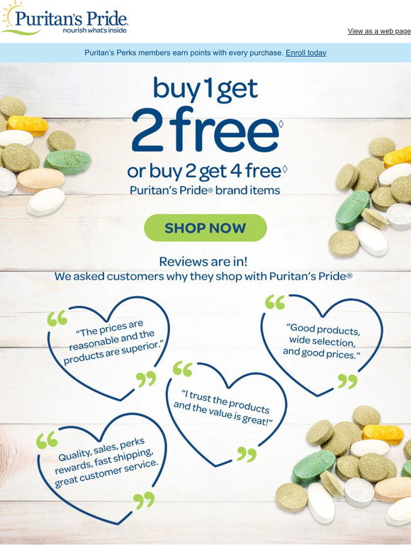 Puritan's Pride: Did you know? Buy 1 Get 2 Free on our brand | Milled