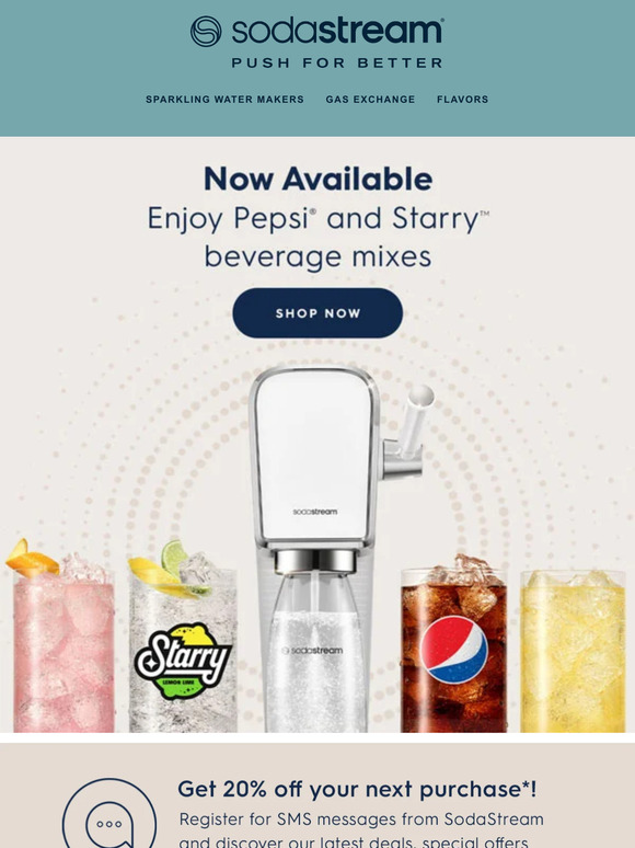 SodaStream (Soda-Club) USA: Pepsi® and Starry™ beverage mixes are now ...