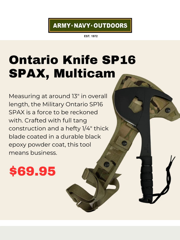 Army Navy Outdoors: The Ultimate Outdoor Tool: NEW SPAX Axes In Stock | Milled
