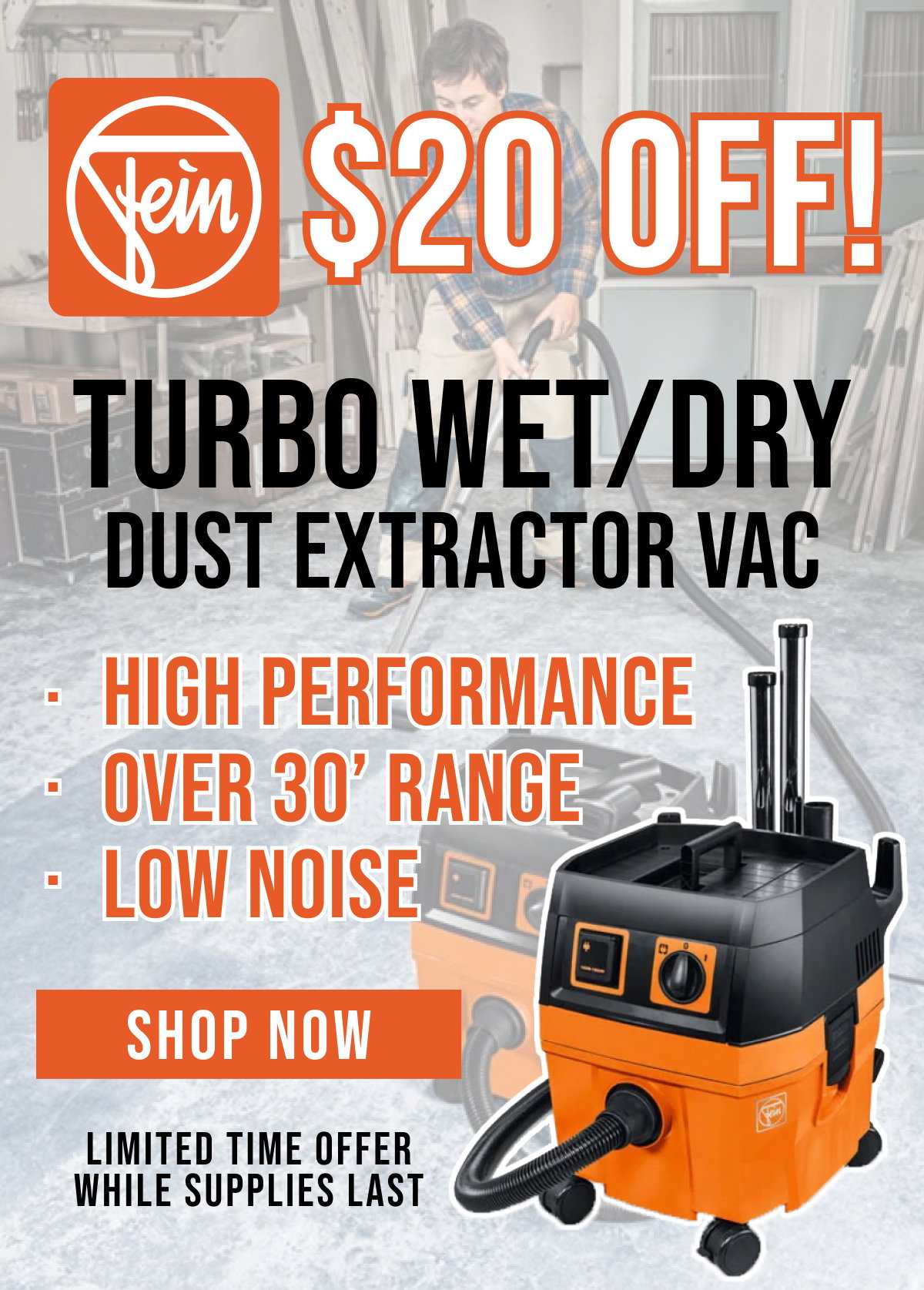 ToolBarn: LIMITED TIME ONLY! Save $20 on Fein Turbo Wet/Dry Dust ...