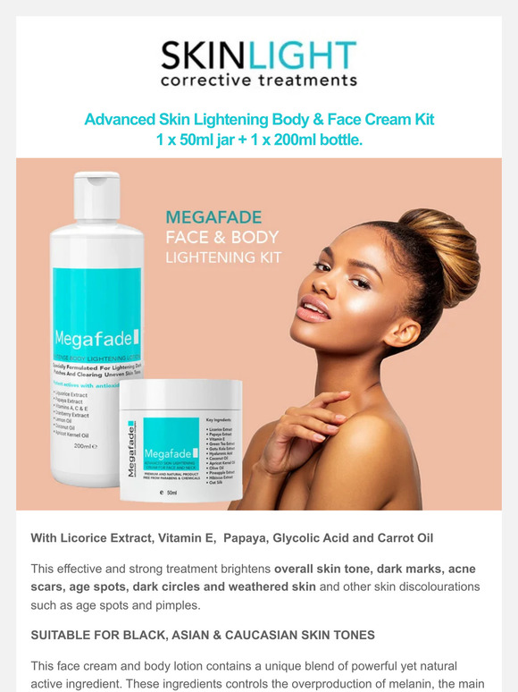 SkinLight: New! Face & Body Lightening Kit - Megafade | Milled