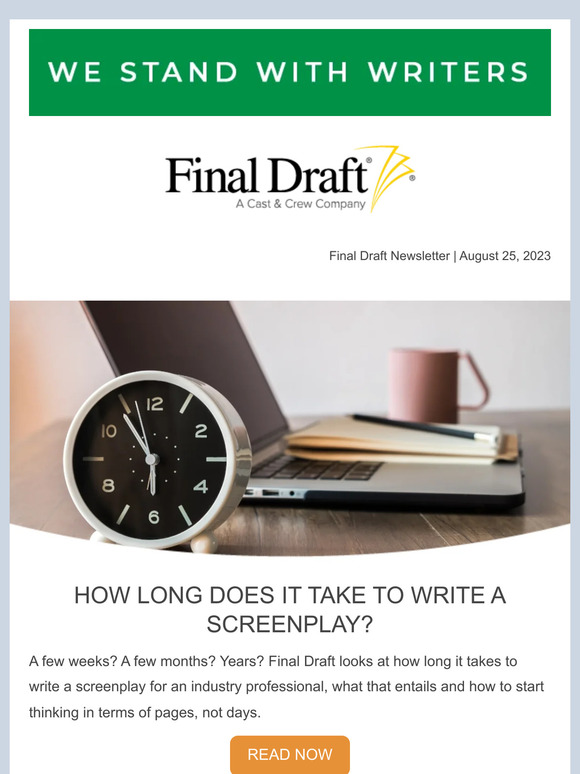 Final Draft: How long does it actually take to write a screenplay? ⌛ ...